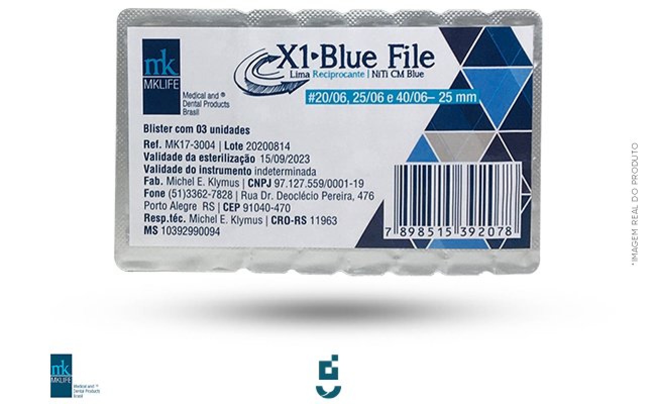 Lima Reciprocante X1 Blue Sortida 25 mm MK Life | Dental Ápice